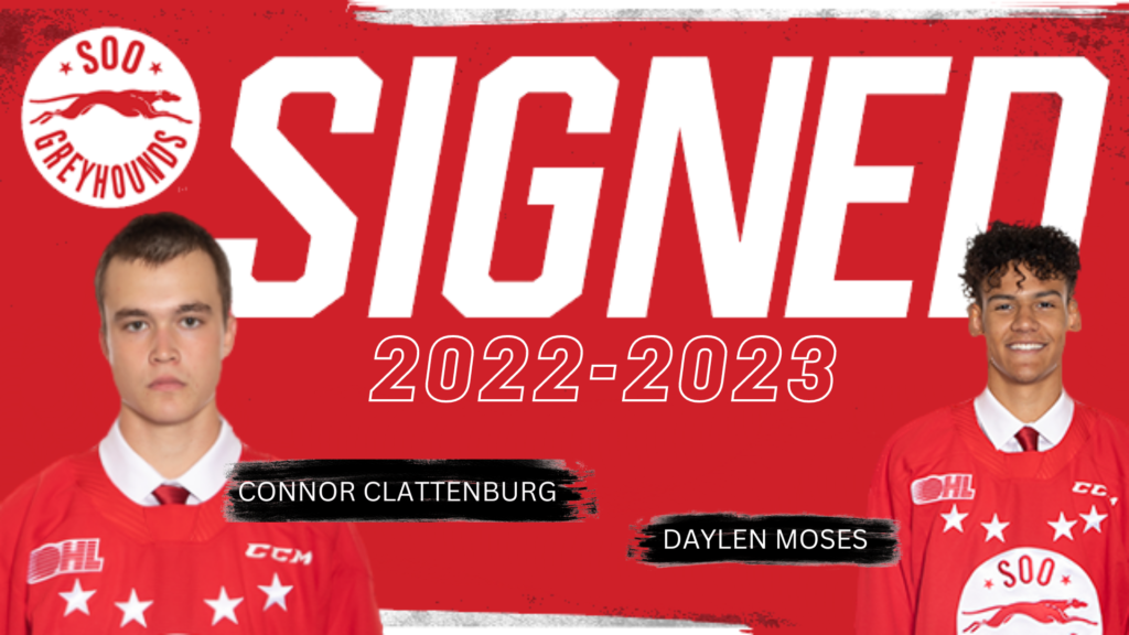 Daylen Moses and Connor Clattenburg Sign with Soo Greyhounds